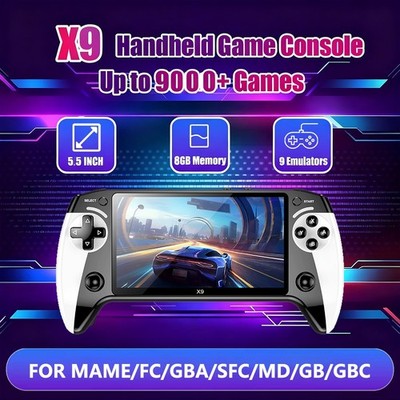 X9 Handheld Game Console 5.5 Inch 9000+ Games Video Player Support GBA ...