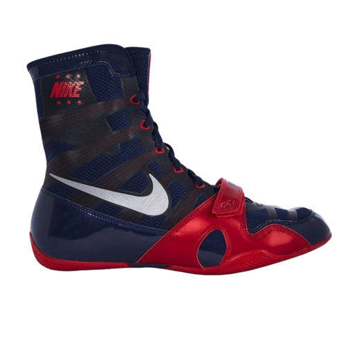 Nike HyperKO Boxing Shoes Navy Red Silver High Top Lightweight Training ...