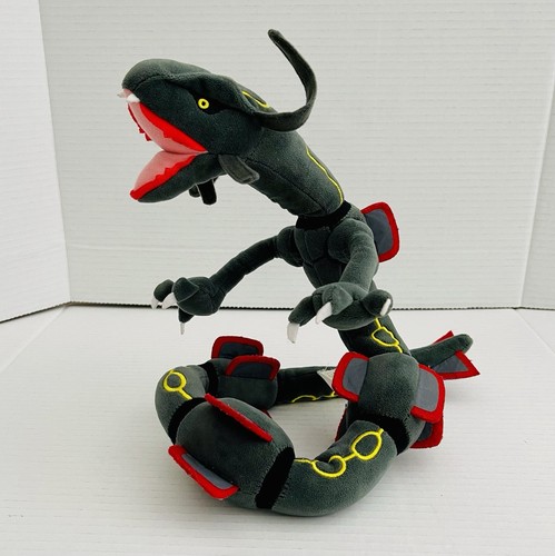 Shiny Rayquaza Black 2018 Pokemon Center Dragon Poseable Flexible Plush ...