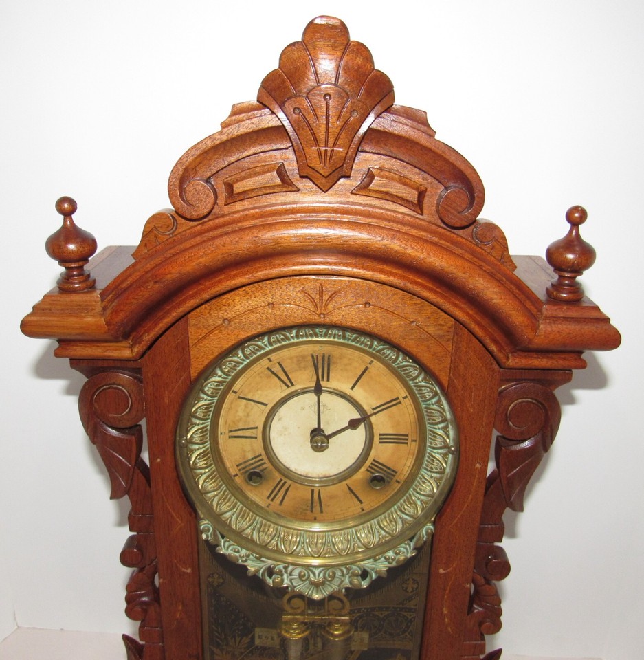 Antique Ansonia "Broadway" Parlor Clock with Side View Glass 8-Day ...