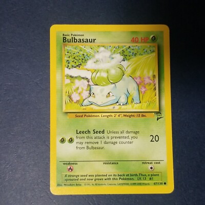 BULBASAUR 67/130 - VINTAGE WOTC Pokemon Card - BASE SET 2 - NM/M | eBay