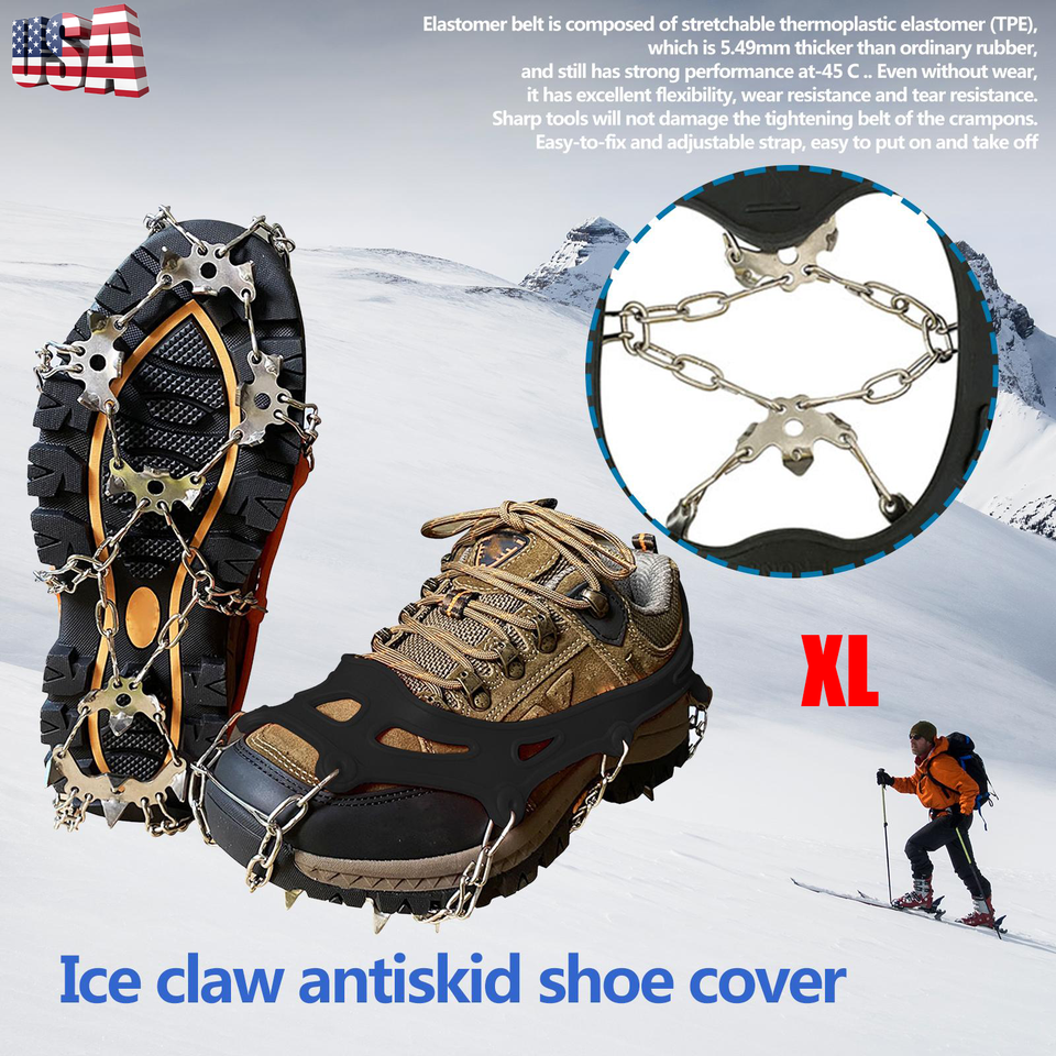 Ice Crampons 19 Micro Spikes Ice Cleats for Boots Anti Slip Ice Grip ...