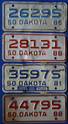 FIVE Vintage 1980's South Dakota Motorcycle License Plates | eBay