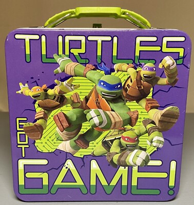 New TMNT Teenage Mutant Ninja Turtles Metal Lunch Box Turtle Got Game ...