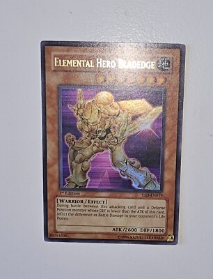 Yu-Gi-Oh! Elemental Hero Bladedge Card - YSD-EN019 - 1st Edition 1996 ...