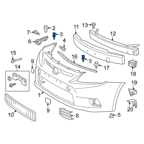 2005-2021 GENUINE TOYOTA LEXUS 533840R010 CUSHION HOOD CENTER 53384 ...