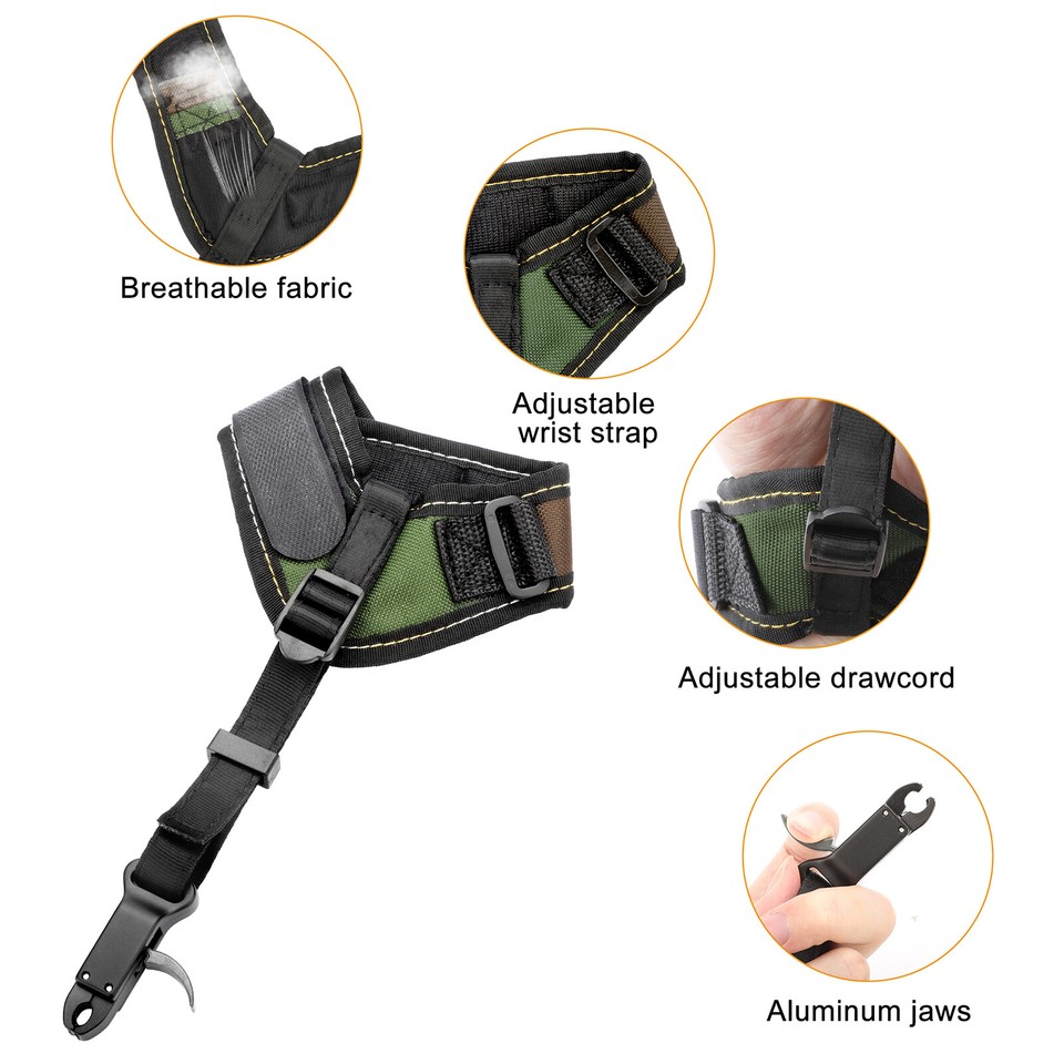 Archery Wrist Release Aid Trigger Adjustable Strap Caliper Compound Bow ...