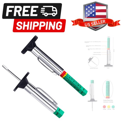 Tire Tread Depth Gauge,Two-Sided Smart Color Coded Tire Tread Depth ...