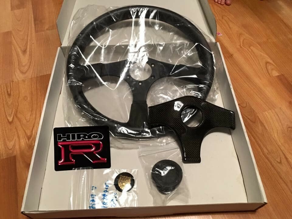 rare JDM Hiro R Carbon Steering Wheel S13 silvia 180sx R32 r33 r34 GTR ...