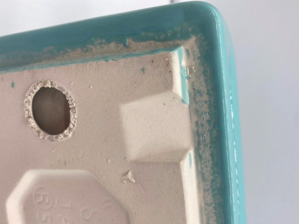 VTG Aqua Blue Ceramic Tile-In Turquoise Soap Dish Tub Shower Bathroom ...