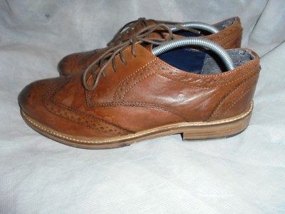 FARRELL MEN'S BROWN LEATHER LACE UP BROGUES ELEGANT SHOES SIZE UK 10 EU ...