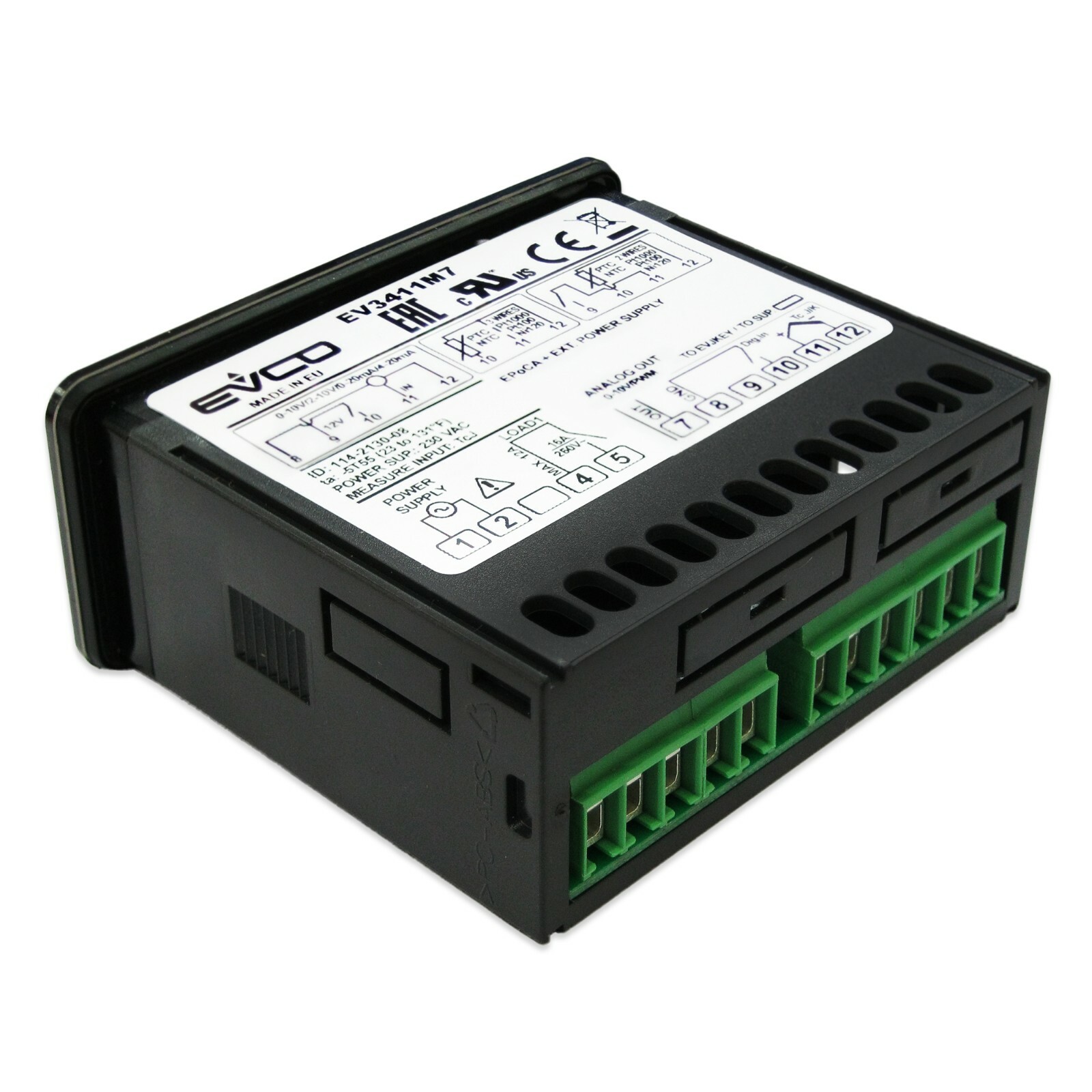 EVCO DIGITAL TEMPERATURE CONTROLLER THERMOSTAT 230V EV3411M7 HEATING ...