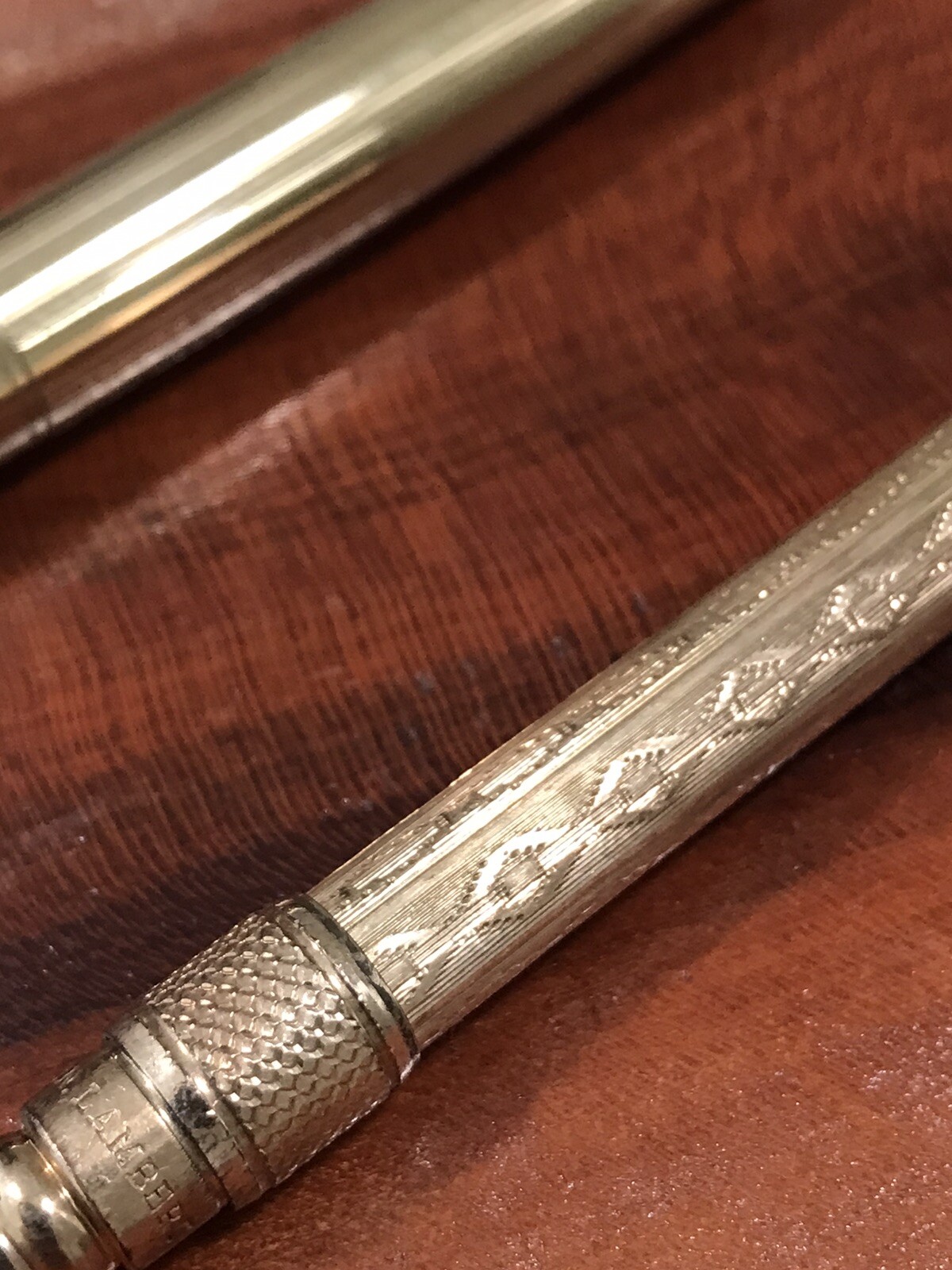 Antique Gold Legal Ink Pen Aikin Lambert & Co. #4 & Waterman’s 1/10 14k ...