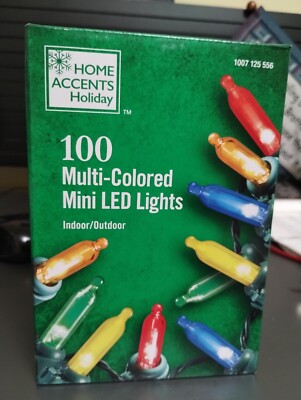 2-Box 100 Multi-Color LED Mini Lights 28 Ft 10.5" Length Home Accents ...