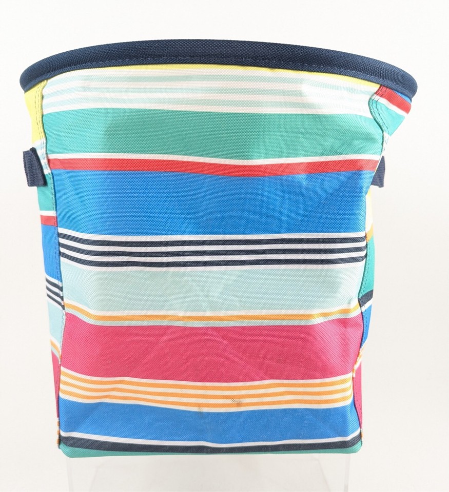 Thirty-One Mini Storage Bin Basket Round Organizer 31 Gift - Stripes | eBay
