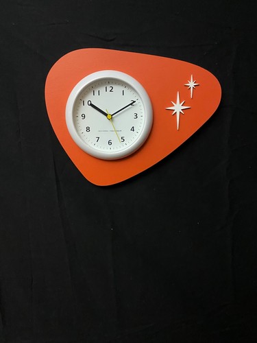 Mid Century Atomic Wall Clock, Starburst Design, Atomic Retro, | eBay