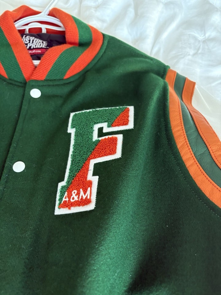 Florida A&M University FAMU Letterman Varsity Wool&Leather Tailored ...