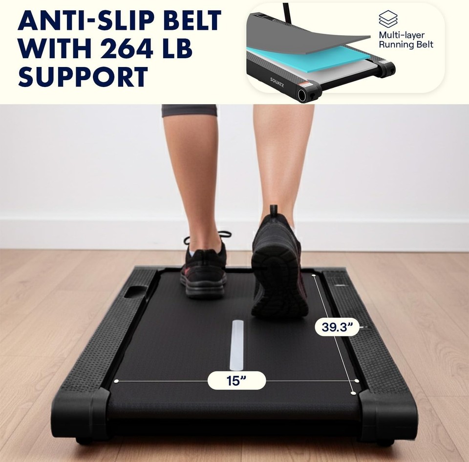 2-in-1 Walking Pad Treadmill with Vibration Plates, Compact Under Desk ...