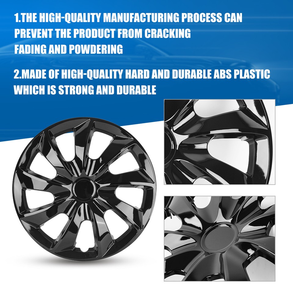 14" Set of 4 Wheel Covers Snap On Full Hub Caps fit R14 Tire & Steel ...