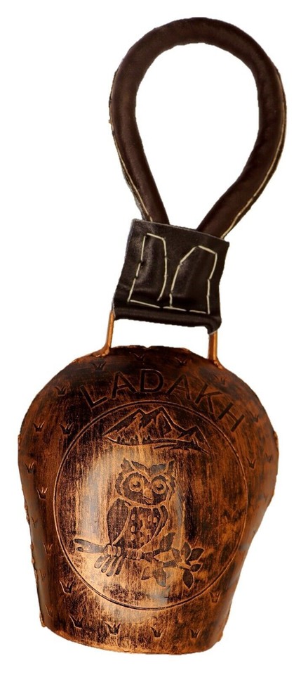 Owl Engraved Metal Cow Animal Bell Feng shui Door Hanging Bell Wind ...