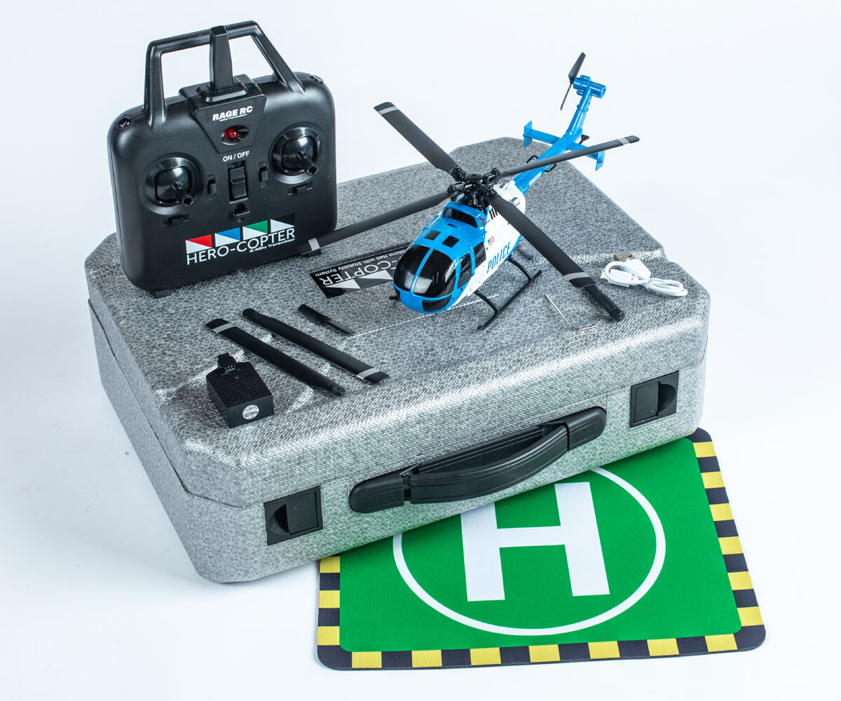 Hero-Copter Police 4 Channel RTF RC Helicopter 6 Axis/Auto Take Off ...