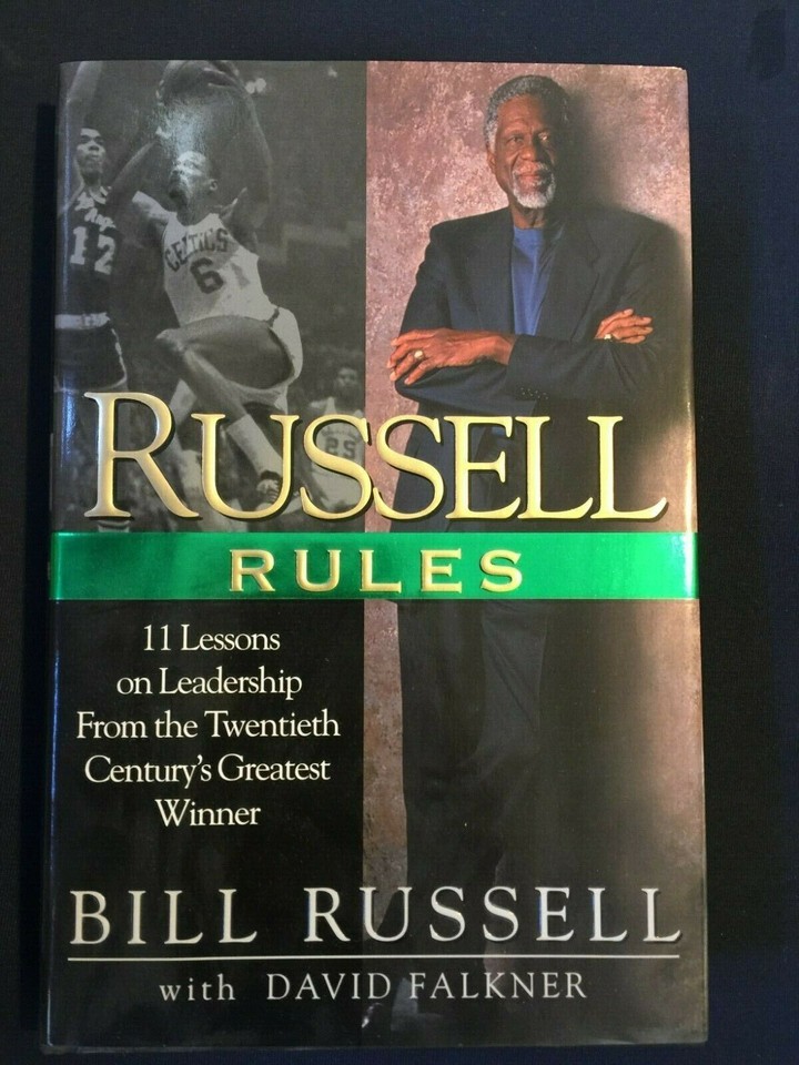 Bill Russell autographed signed autograph Russell Rules hardcover book ...