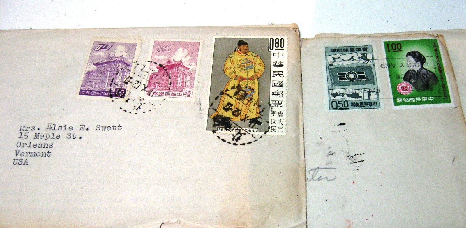 Stamped, Postmarked Envelopes; Taipei, Taiwan, (Formosa) Free China ...