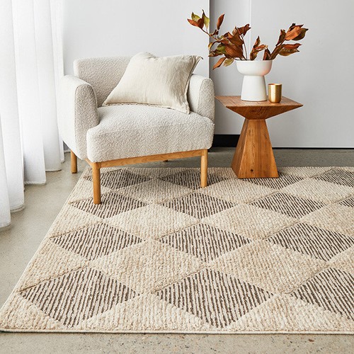 Avery Beige Brown Harlequin Modern Contemporary Floor Rug - 4 Sizes ...