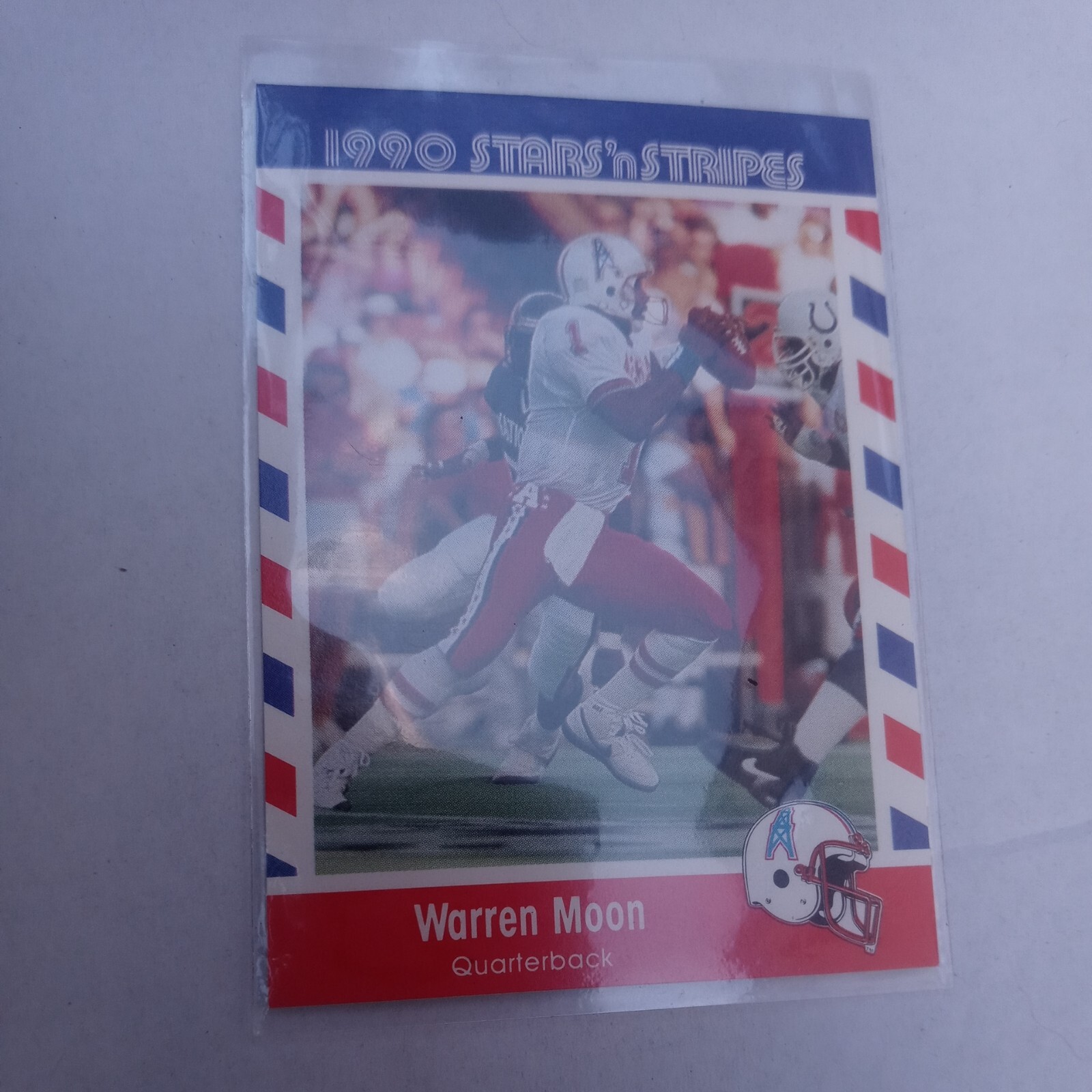 1990 Fleer Stars 'n Stripes Warren Moon Houston Oilers #1 football card ...