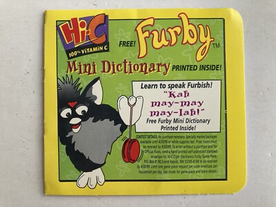 Vintage Hi-C Furby Mini Dictionary | eBay