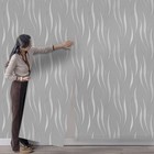 Silbergrau 3D Effekt Tapete Wellenstreifen Metallic Vliestapete ...