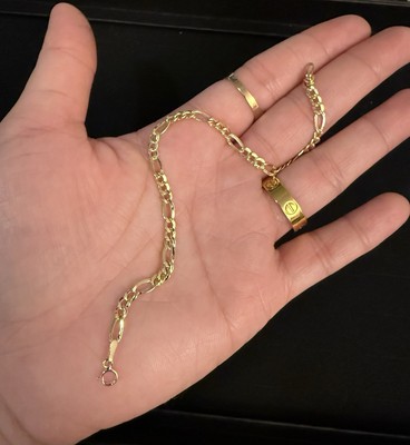18k Real Gold Chain Bracelet S7 | eBay