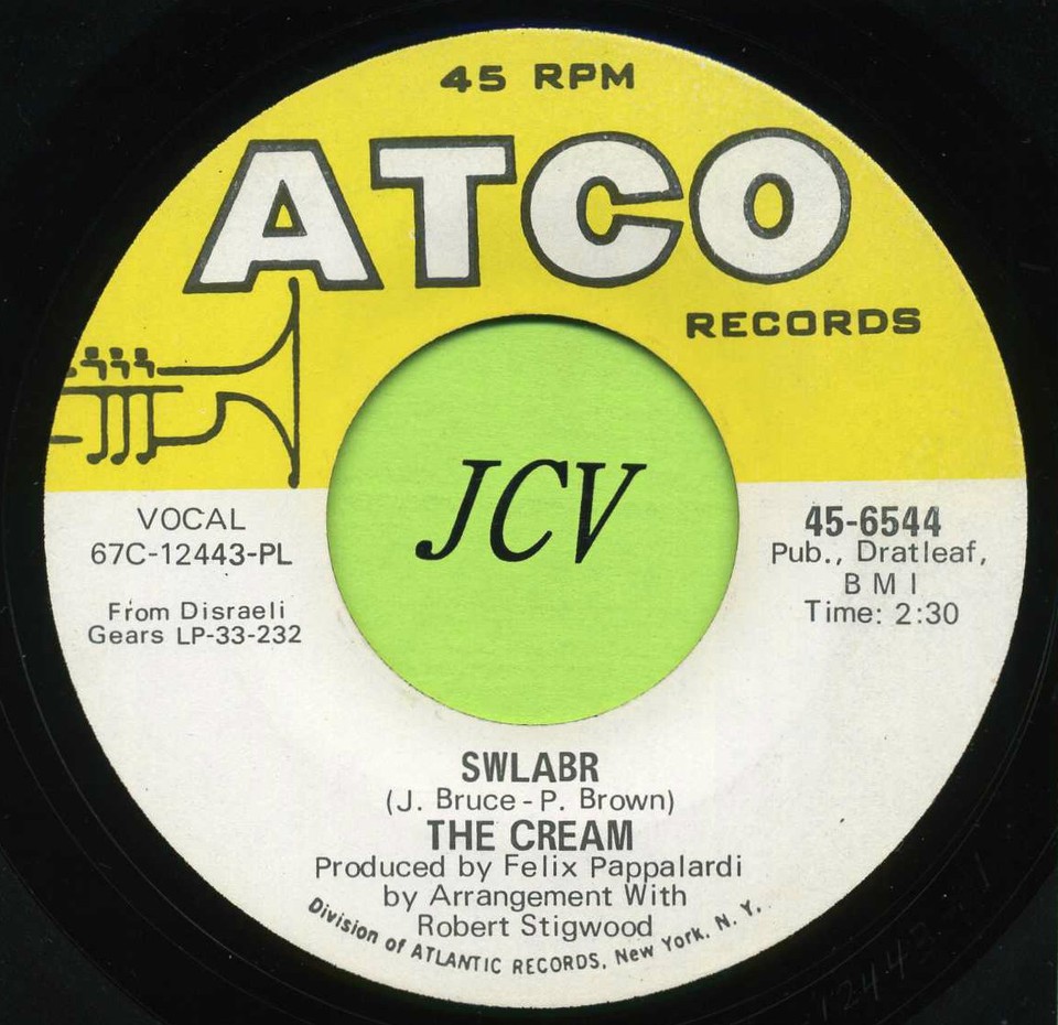 THE CREAM Sunshine Of Your Love / Swlabr ROCK 45 RPM RECORD | eBay