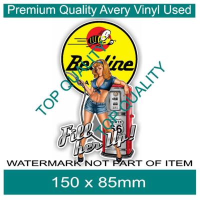 BEELINE GASOLINE PIN UP GIRL DECAL STICKER VINTAGE AMERICANA HOT ROD ...