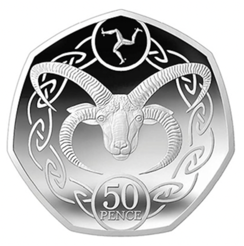 Isle of Man 50p pence MANX LOAGHTAN RAM coin 2017 - 2021 good CIRC ...