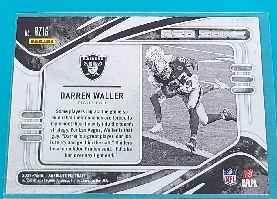 2021 Panini Absolute Red Zone #RZ16 Darren Waller Raiders Football Card ...
