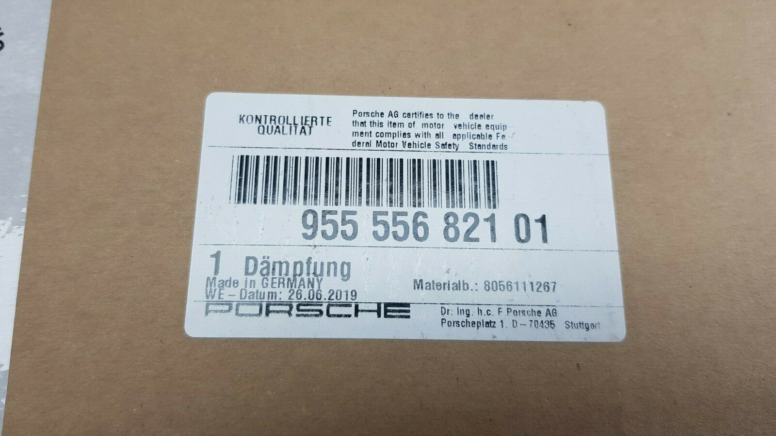 Original Porsche 955 957 Cayenne Dämpfung Tür Vorne 95555682101 | eBay