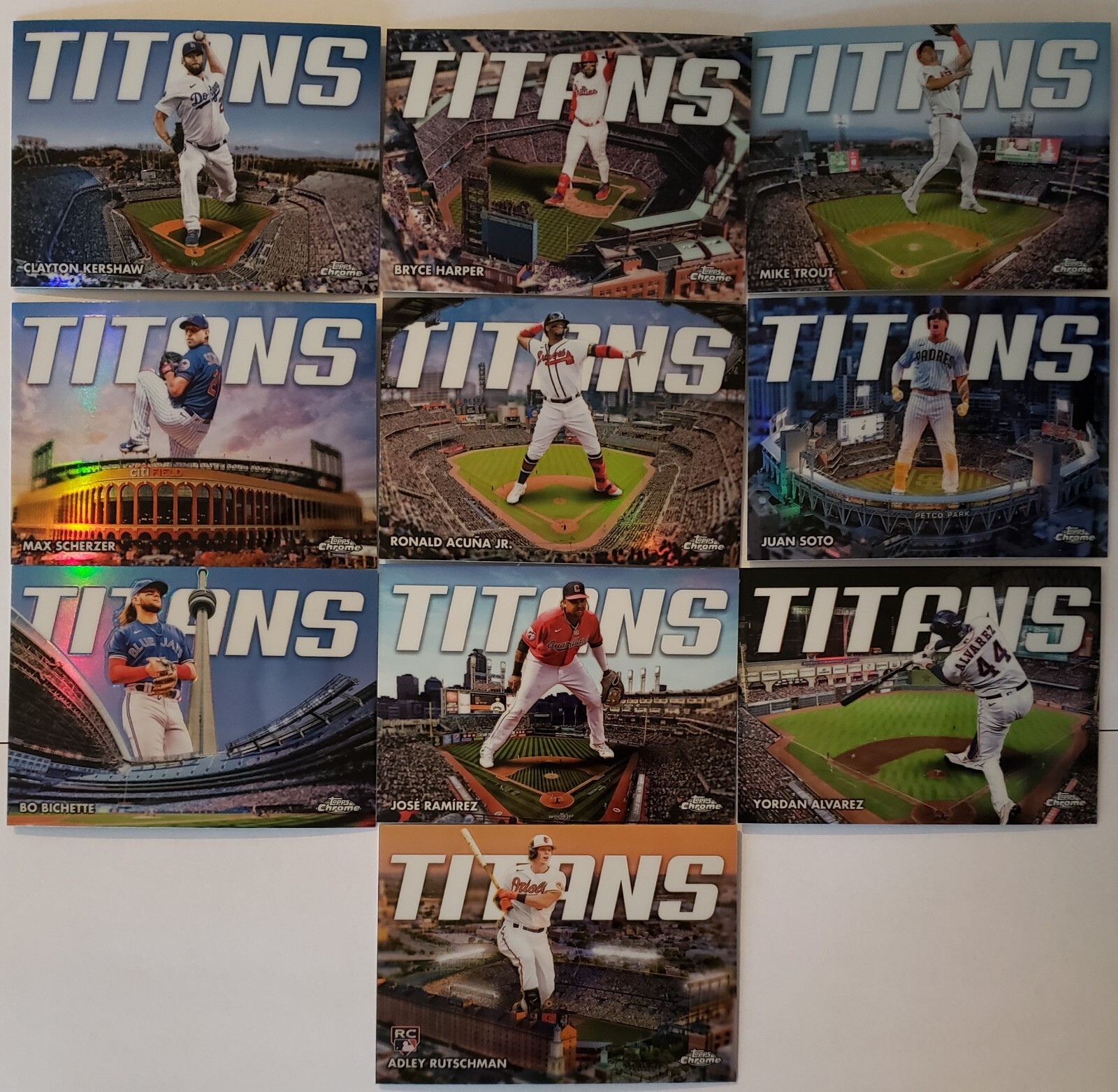 2023 Topps Chrome TITANS Baseball Complete Insert Set - 10 Cards - #CT ...