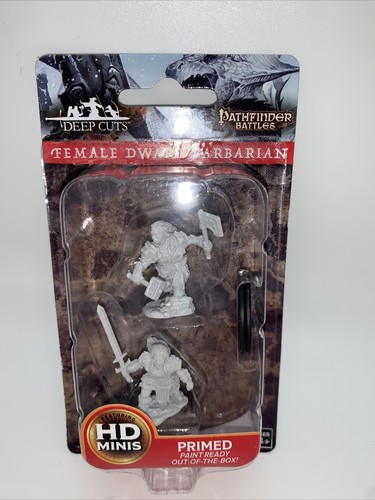 Pathfinder Deep Cuts Unpainted Miniatures: (W8) Dwarf Female Barbarian ...