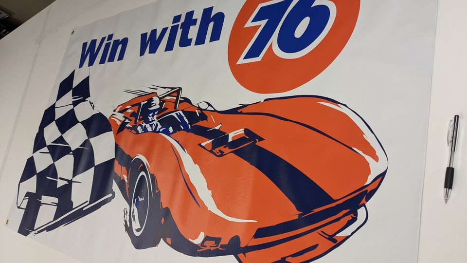 Union 76 Logo Vintage Style Dealer Promo Track Banner Sign Race Flag Ad ...