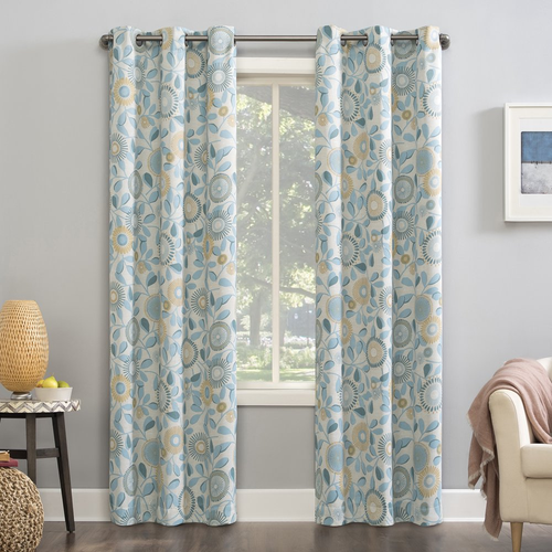 Modern Blackout Grommet Curtain Panel Energy Efficient Machine Washable ...