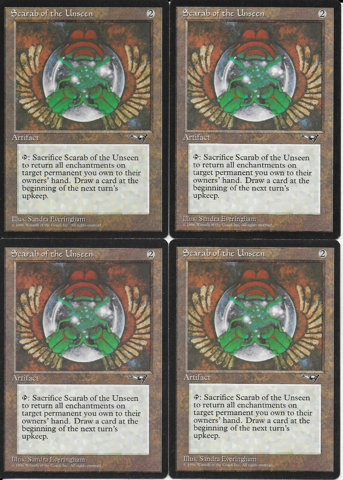 MTG: SCARAB OF THE UNSEEN Alliances UNCOMMON; played, Excellent ...