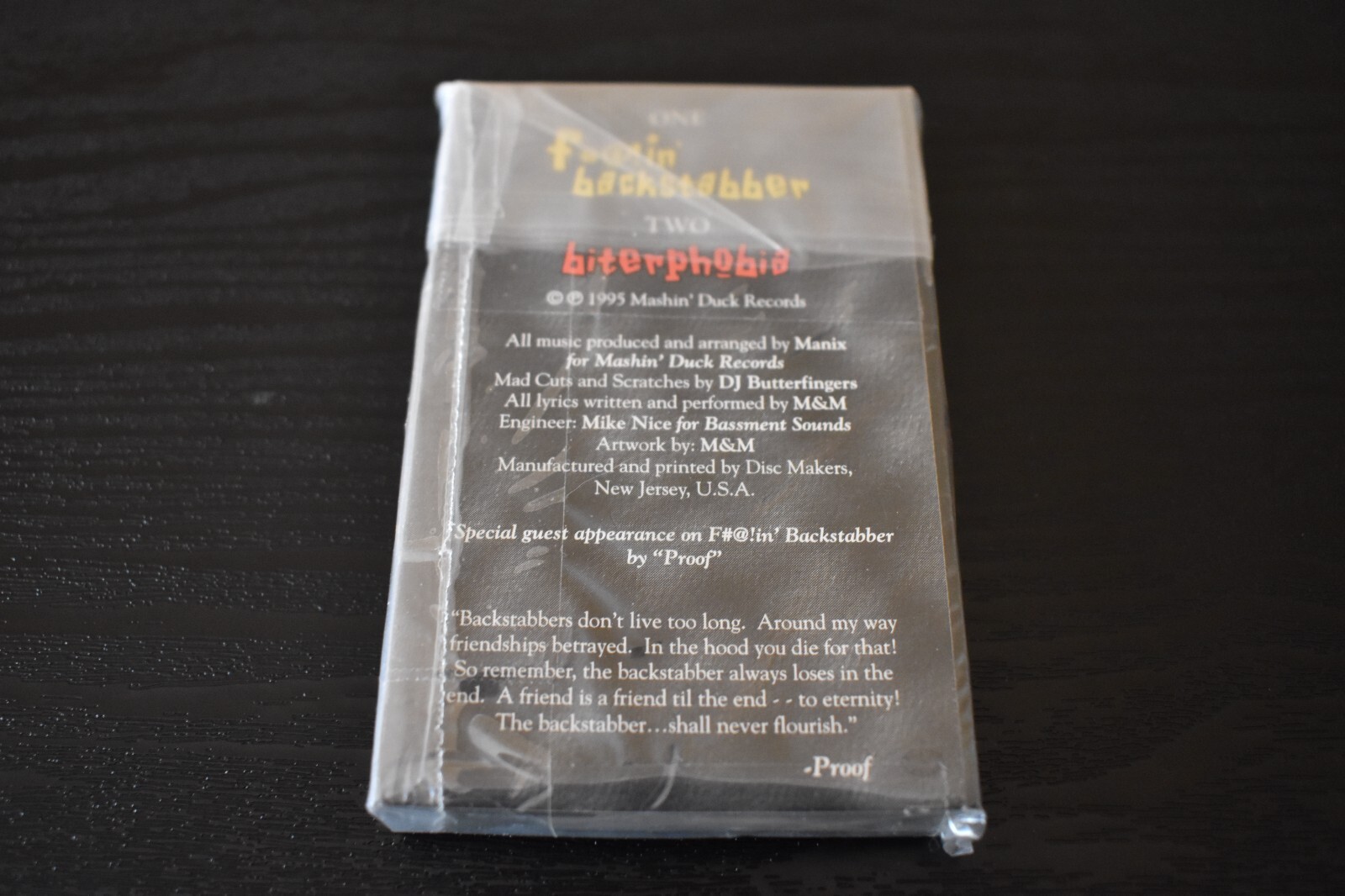 Eminem Soul Intent F#@!in' Backstabber Cassette - Rare, Early-Era, Pre ...