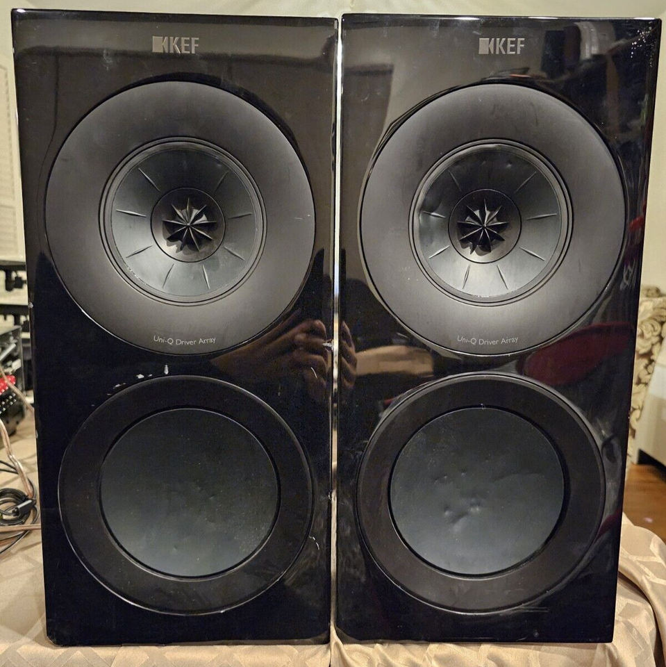 KEF R3 Series Passive 3-Way Bookshelf Speakers (PAIR) - Black Gloss ...