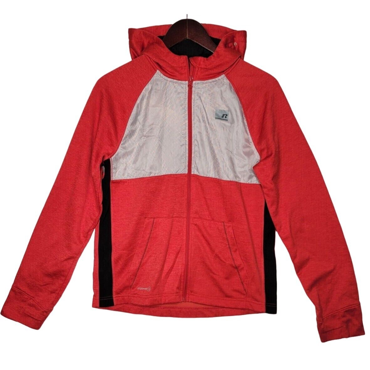 Russell dri-power 360 Track Jacket Boys XXL 18 Red Black Hood Full ...