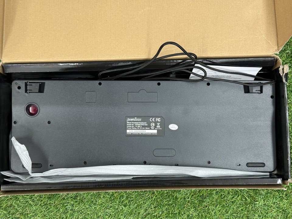 Perixx Periboard-522 Wired Trackball Keyboard | USB | Mechanical 3.2lbs ...