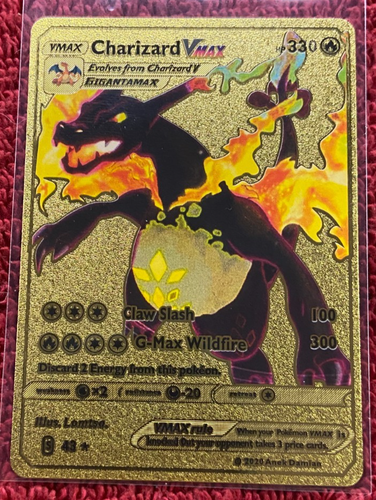 Pokemon Golden Foil, Charizard V Max HP330 GMAX Wildfire 300, RARE ...