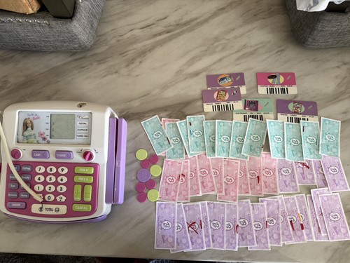 Vintage 1999 Mattel Barbie “Shop With Me”Cash Register - w Cash Coins ...