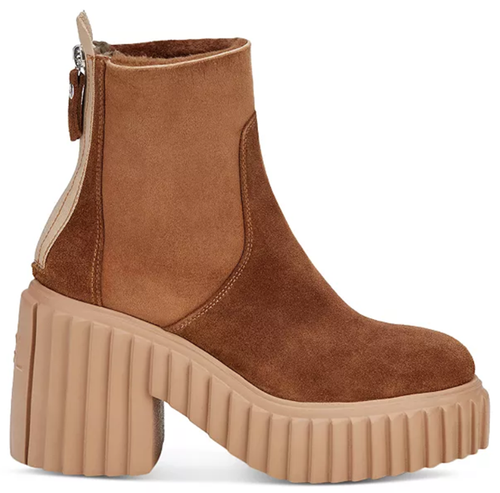 AGL Tiggy Brown Suede Fleece Lined Platform Block Heeled Boots, Size 40 ...