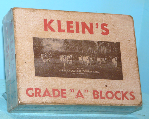 Klein's Chocolate Grade "A" Blocks Box~7 3/4" x 5 1/2" x 2" Wrapped | eBay